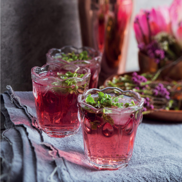 Rosé, basil & cranberry cocktails - MyKitchen