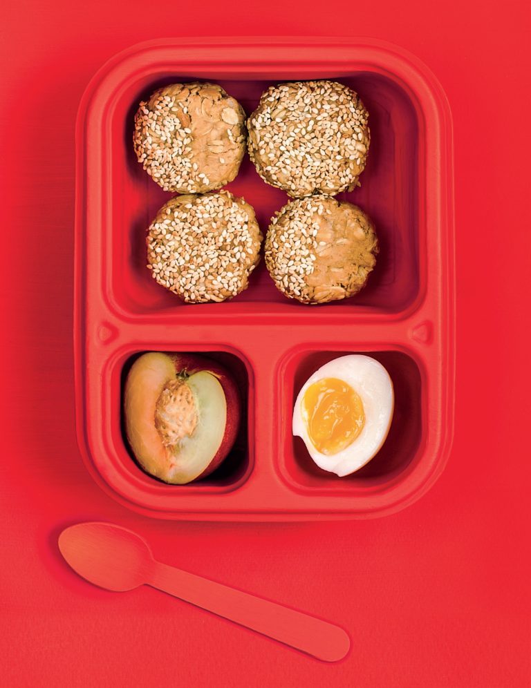 The ultimate breakfast pack: Raw cookies, nectarines and jammy eggs ...
