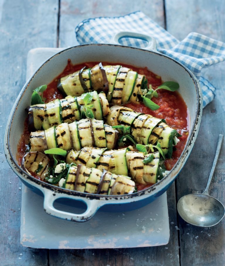Brinjal and baby marrow roll-ups - MyKitchen