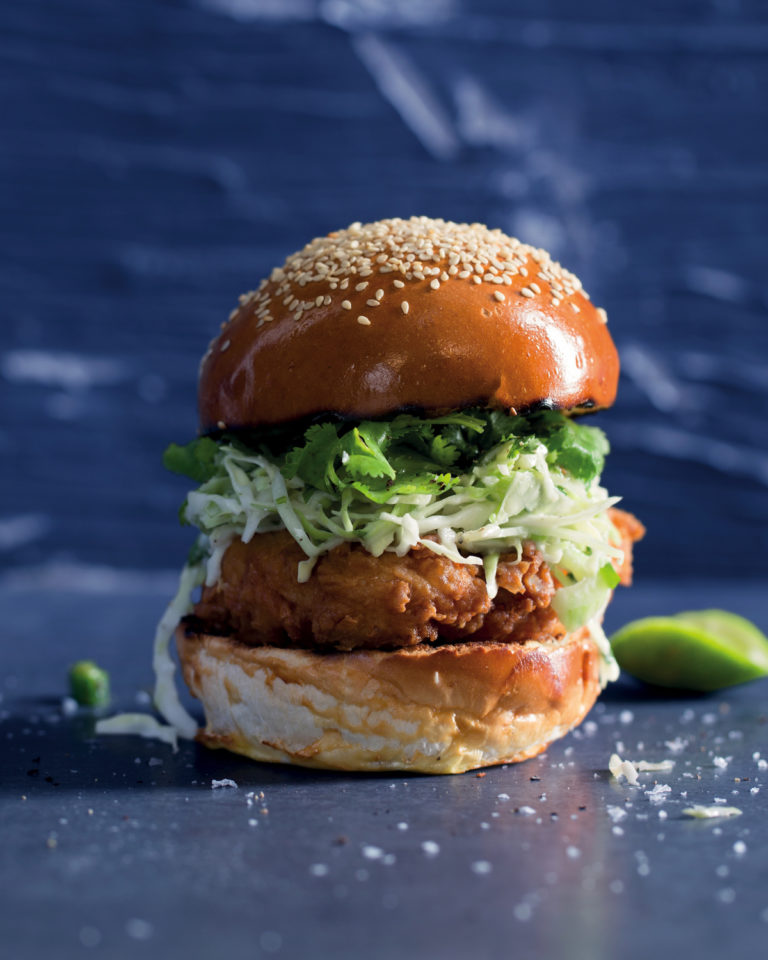 Southern fried chicken burgers with slaw - MyKitchen