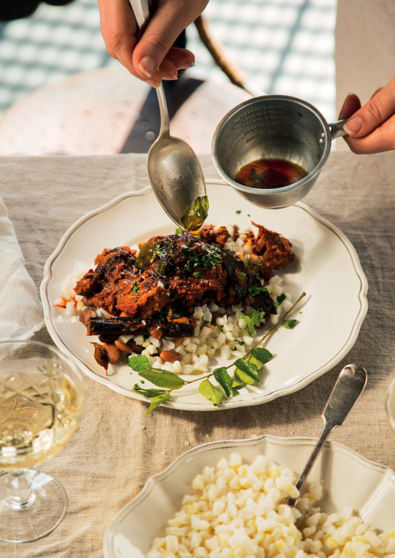 Mutton curry with samp and beans - MyKitchen