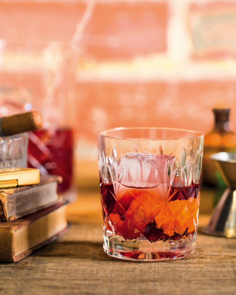 Rum and citrus cocktails with Campari bitters