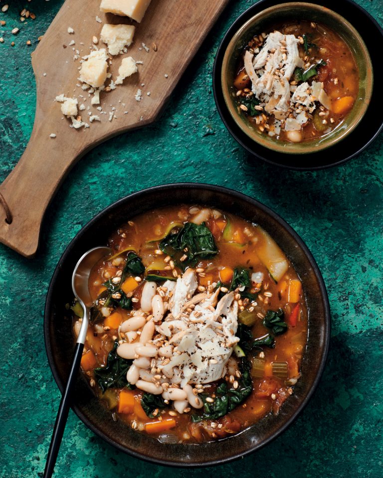 Chicken minestrone soup with toasted pearl barley - MyKitchen