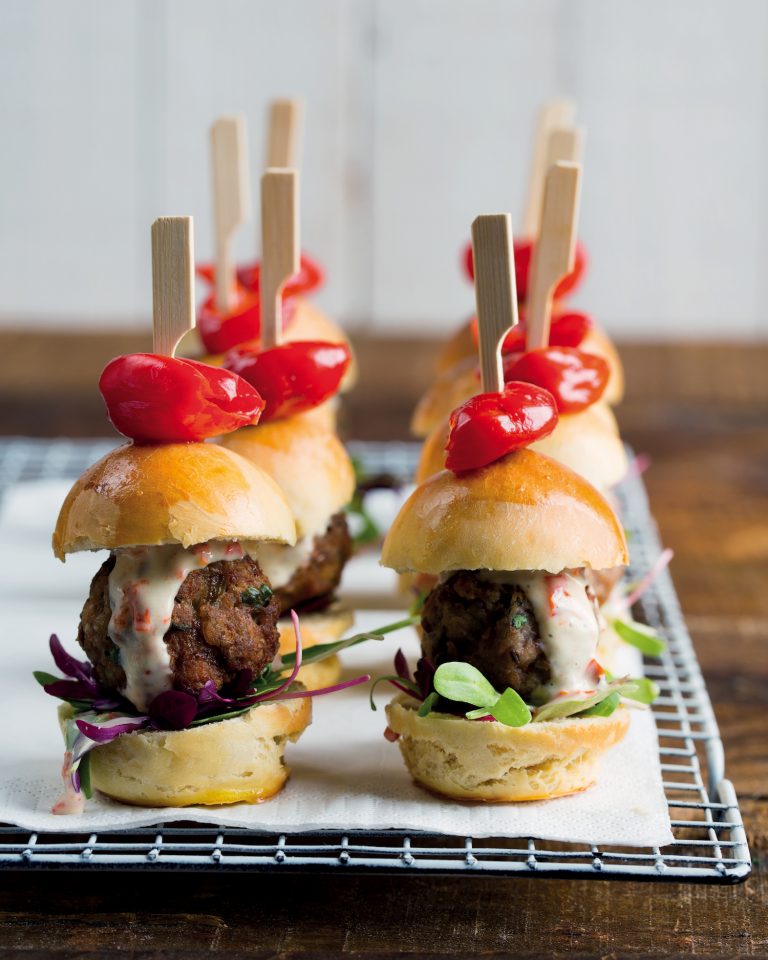 Meatball sliders with mayo and peppadew - MyKitchen