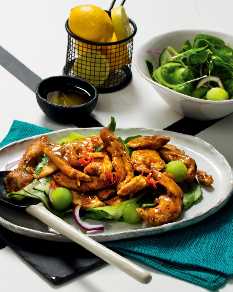 Summer is calling with this sticky chicken & melon salad - MyKitchen