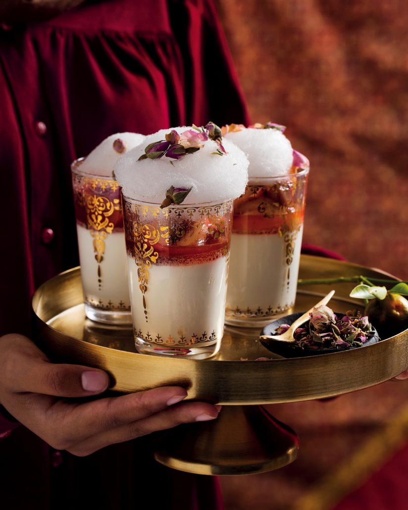 Rose-water milk pudding with candyfloss - MyKitchen