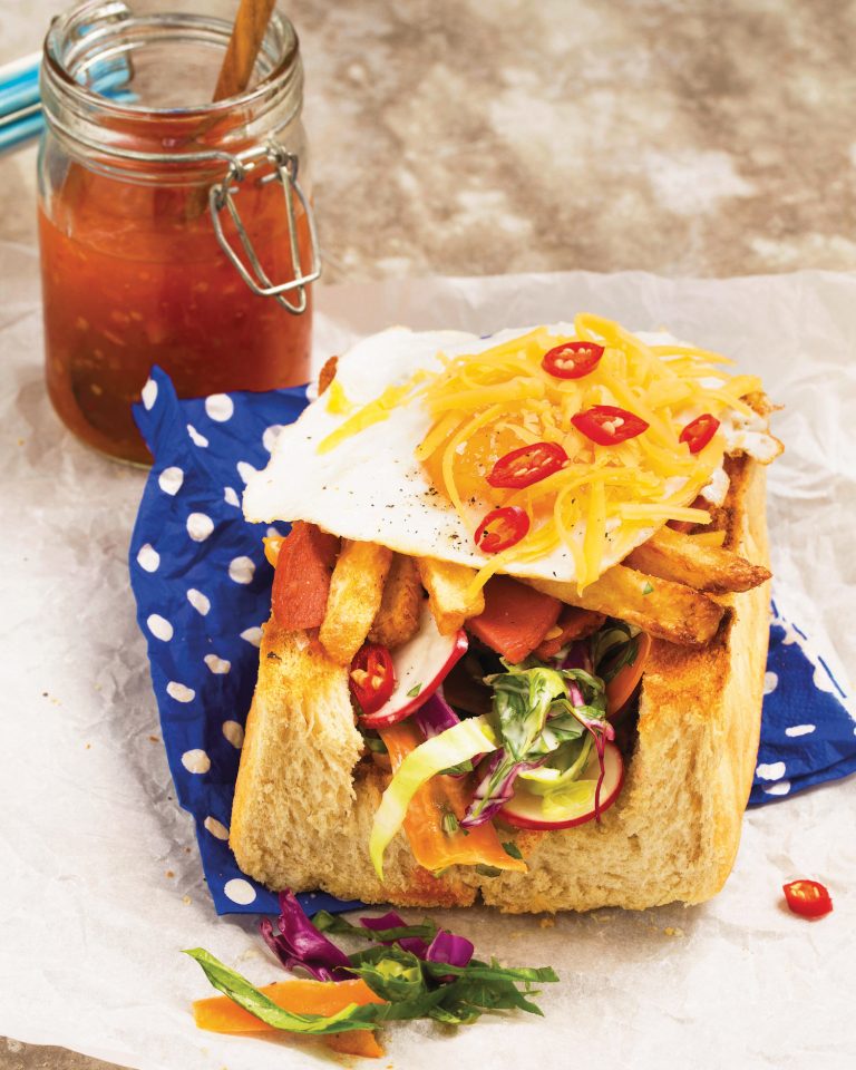 Traditional polony kota with chips and slaw - MyKitchen