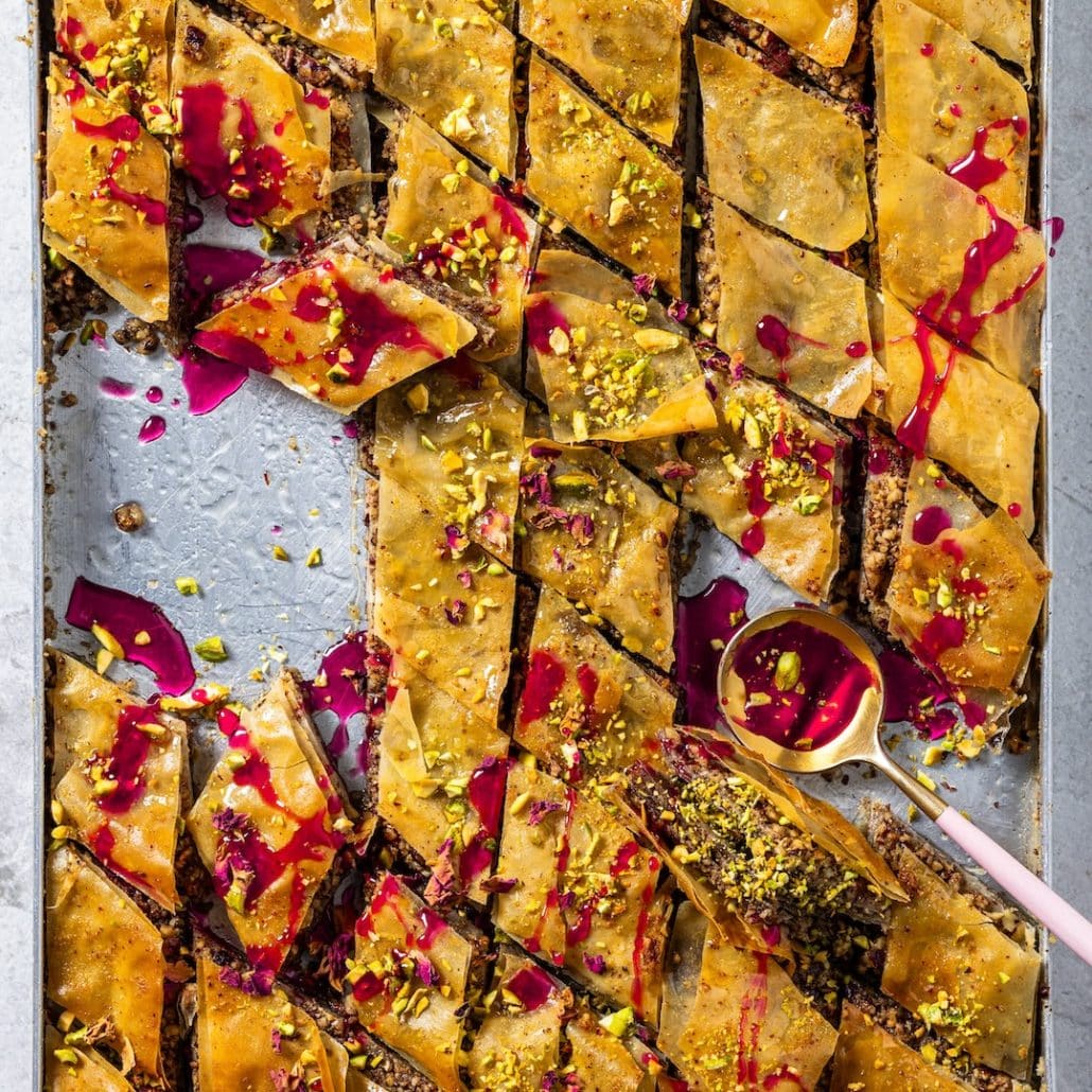 Pistachio and rose syrup baklava with Selati Sugar - MyKitchen